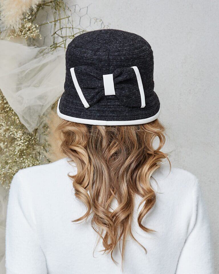 Palarie de dama stil bucket Dalinda 1 cu funda — Palaria Mea