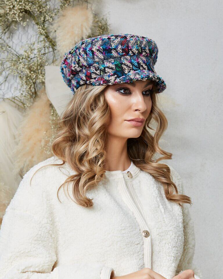 Sapca de dama Sandra 2 cu tesatura boucle — Palaria Mea